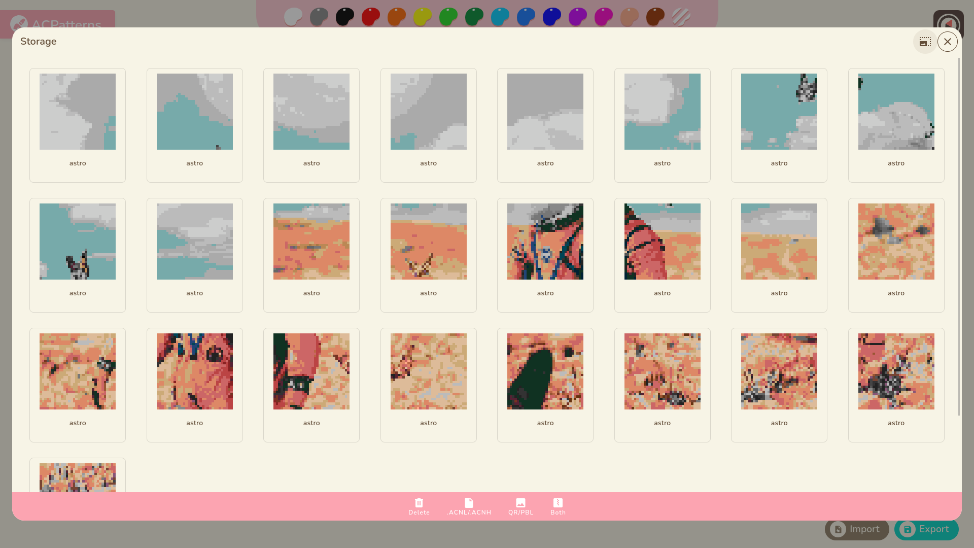 Viet Tran • Work • Animal Crossing Pattern Tool